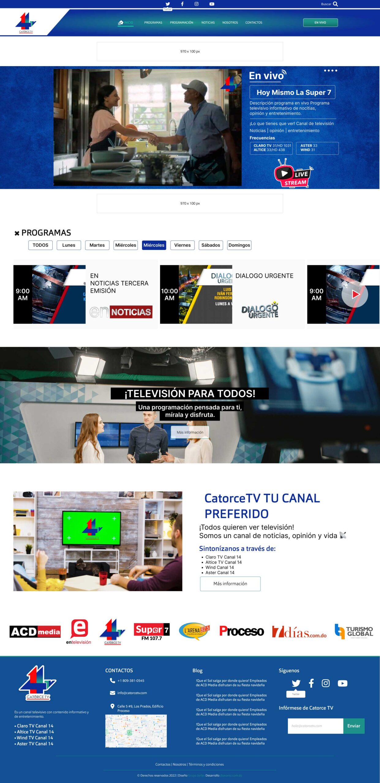 TV channel CatorceTV prototype – Jorge F. Torres